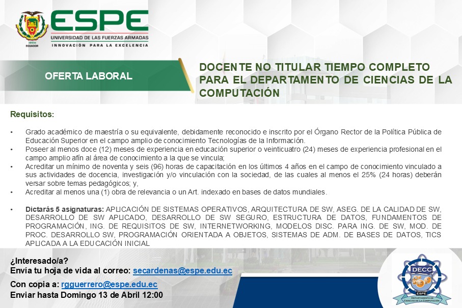 Universidad de las Fuerzas Armadas ESPE - ING SOFTWARE